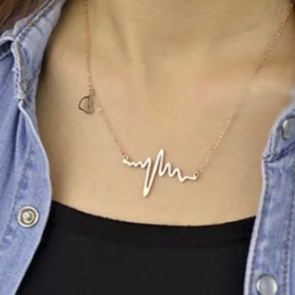 Jewelry | Electrocardiogram Rhythm Heart Beat Necklace | Poshmark